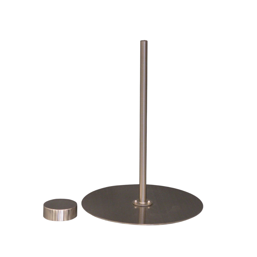 Round Brushed Metal Base (Short Pole) – Display Group Inc