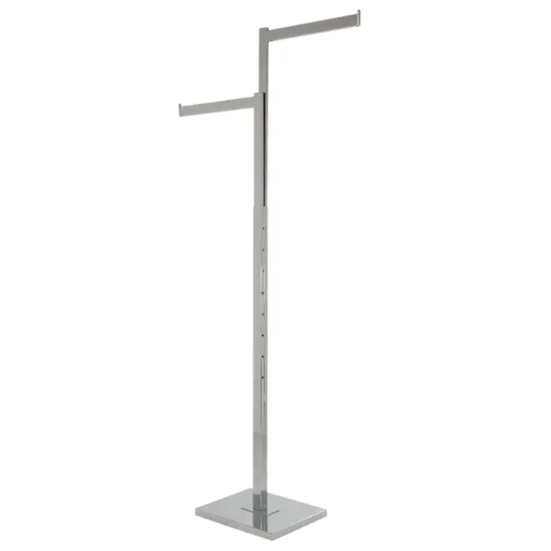 2-Way Garment Rack w/ Straight Arms, Rectangular Uprights