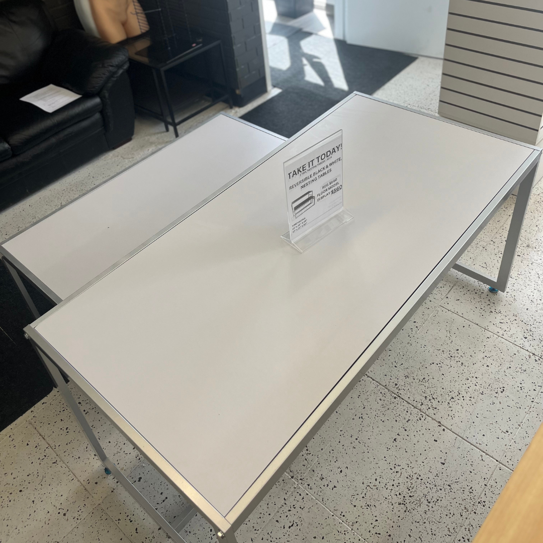 Reversible Black & White Nesting Tables - Display Group Inc
