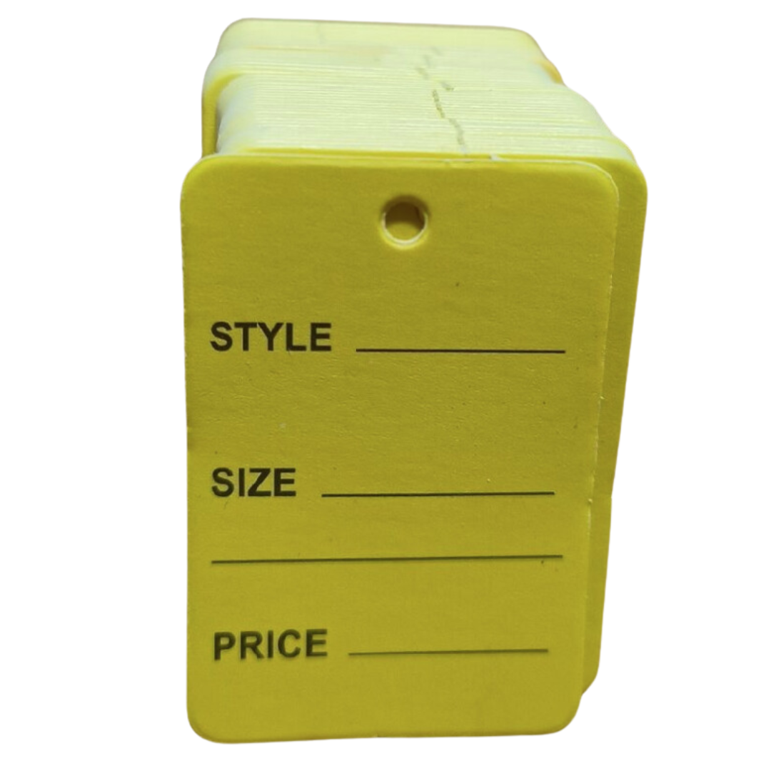 Small, Price Tags Yellow 1000 Pcs - Display Group Inc