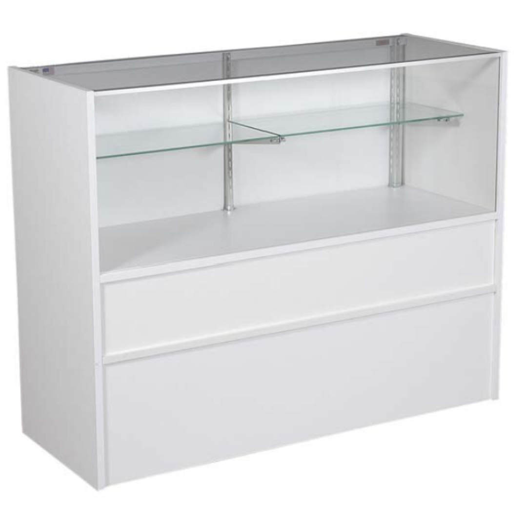 Half Vision Showcase, White - Display Group Inc