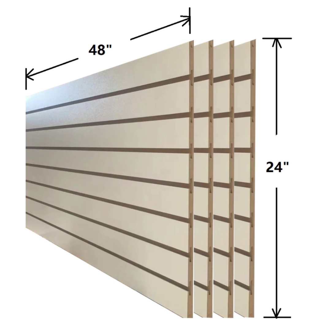 4-Piece Versatile Slatwall Panel Set – Creates 4′ x 8′ Display Sheet ...